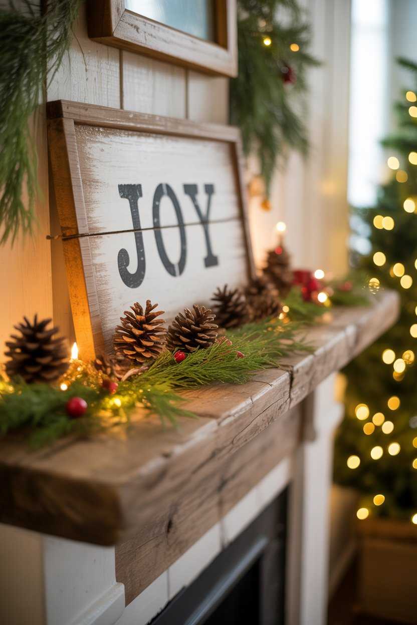 Rustic Farmhouse Christmas Mantel Decor For A Cozy Holiday