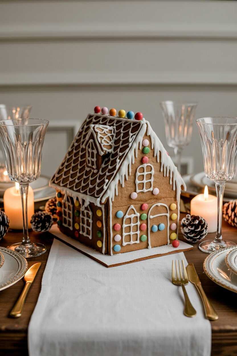 DIY Gingerbread House Centerpiece For Festive Tables