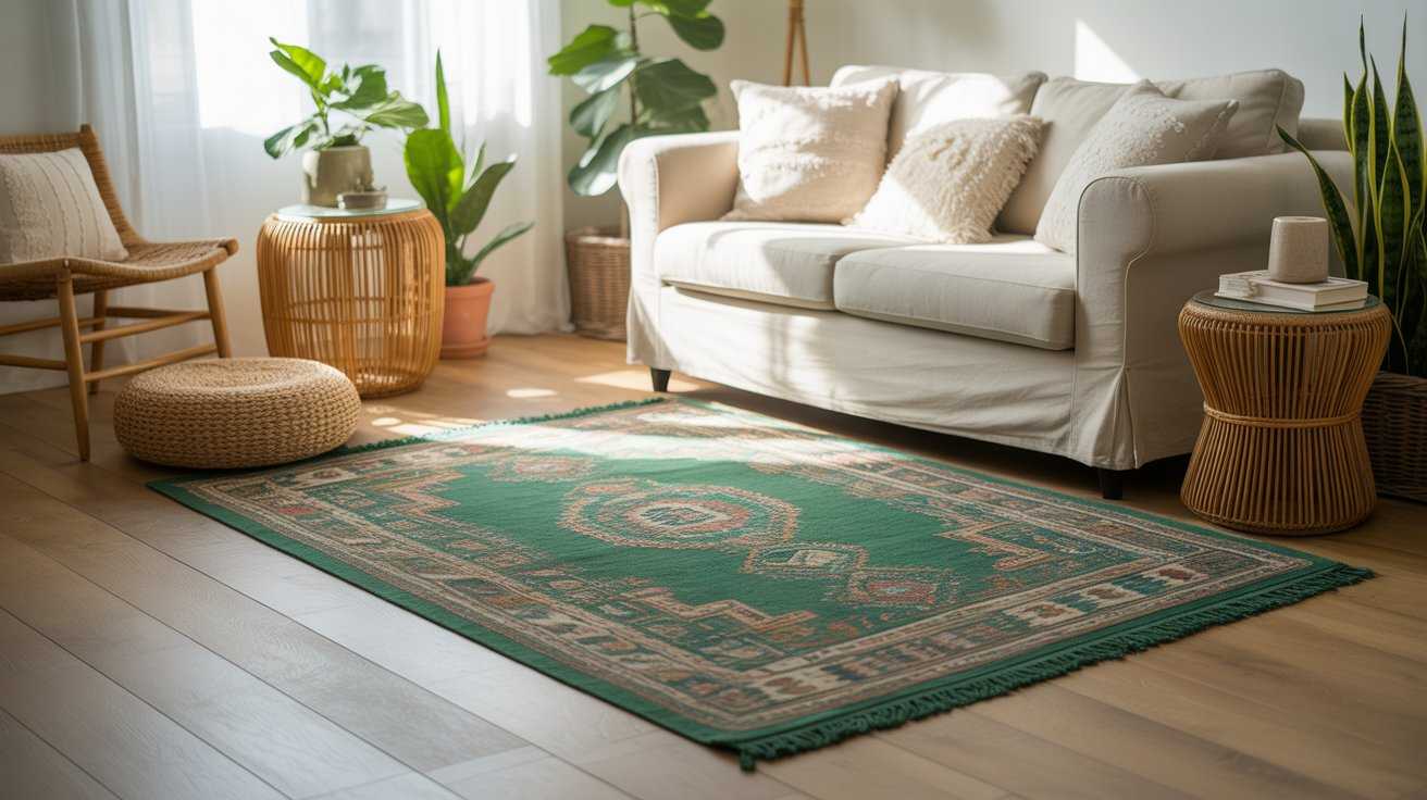Emerald Green Boho Rugs For Fresh Spring Decor